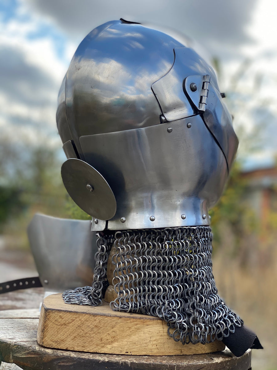 Milan armet “Flemish Knight” for jousting (tempered) – Master Uley