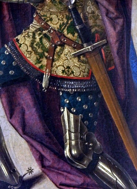 Knight legs set “Edward” with red leather – Master Uley