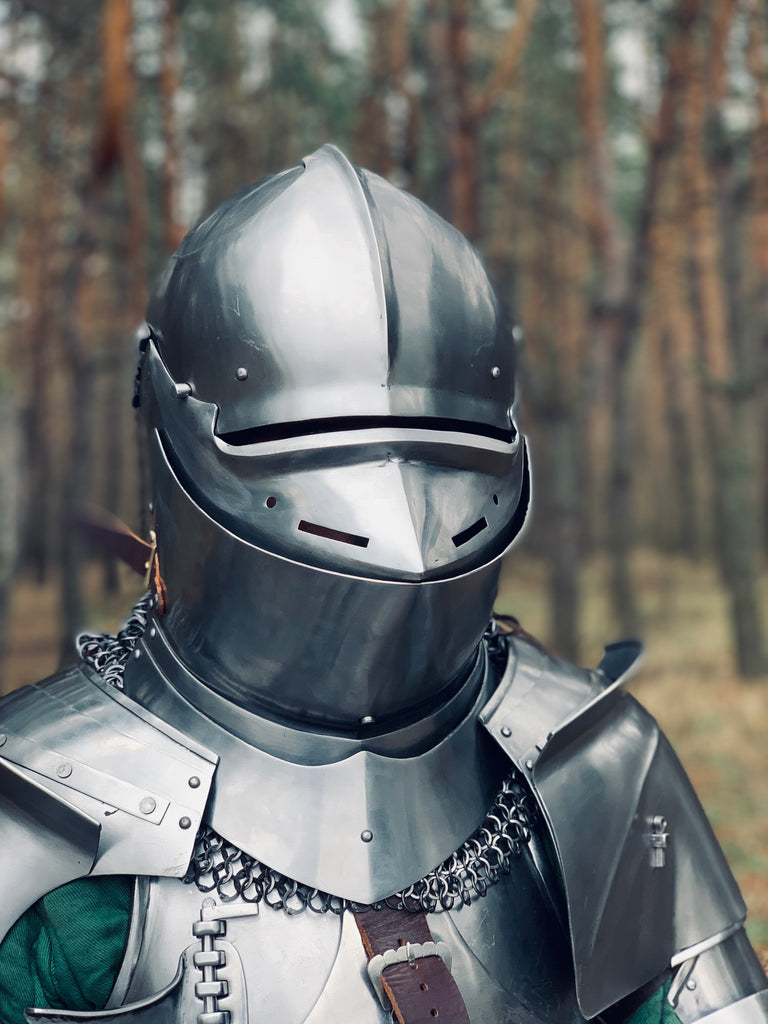Milan armet “Flemish Knight” for jousting (tempered) – Master Uley