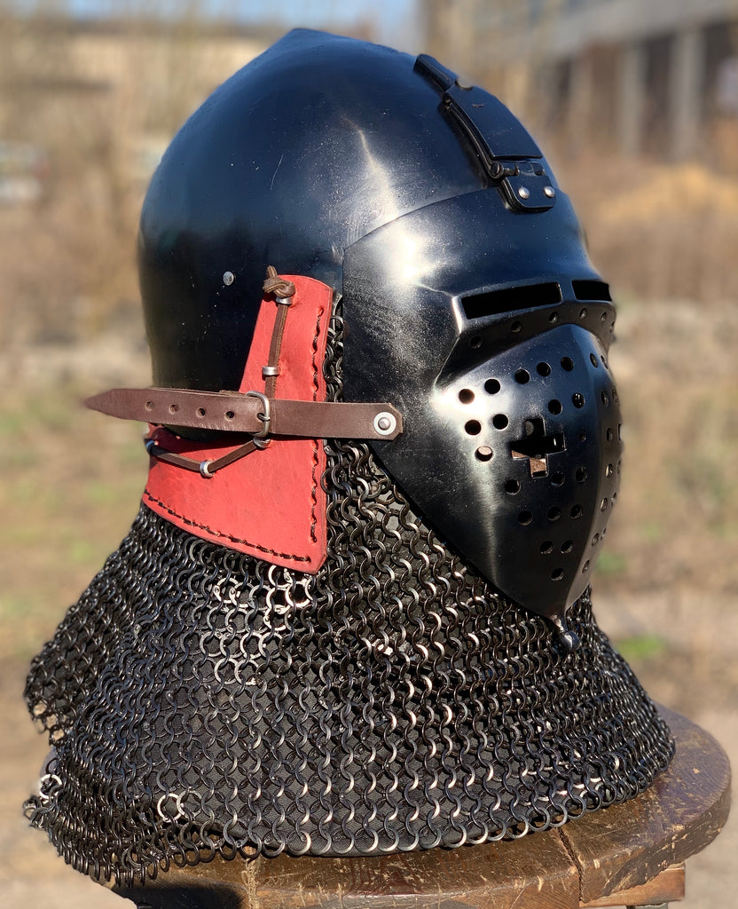 Bacinet klapvisor “Black Cross” – Master Uley