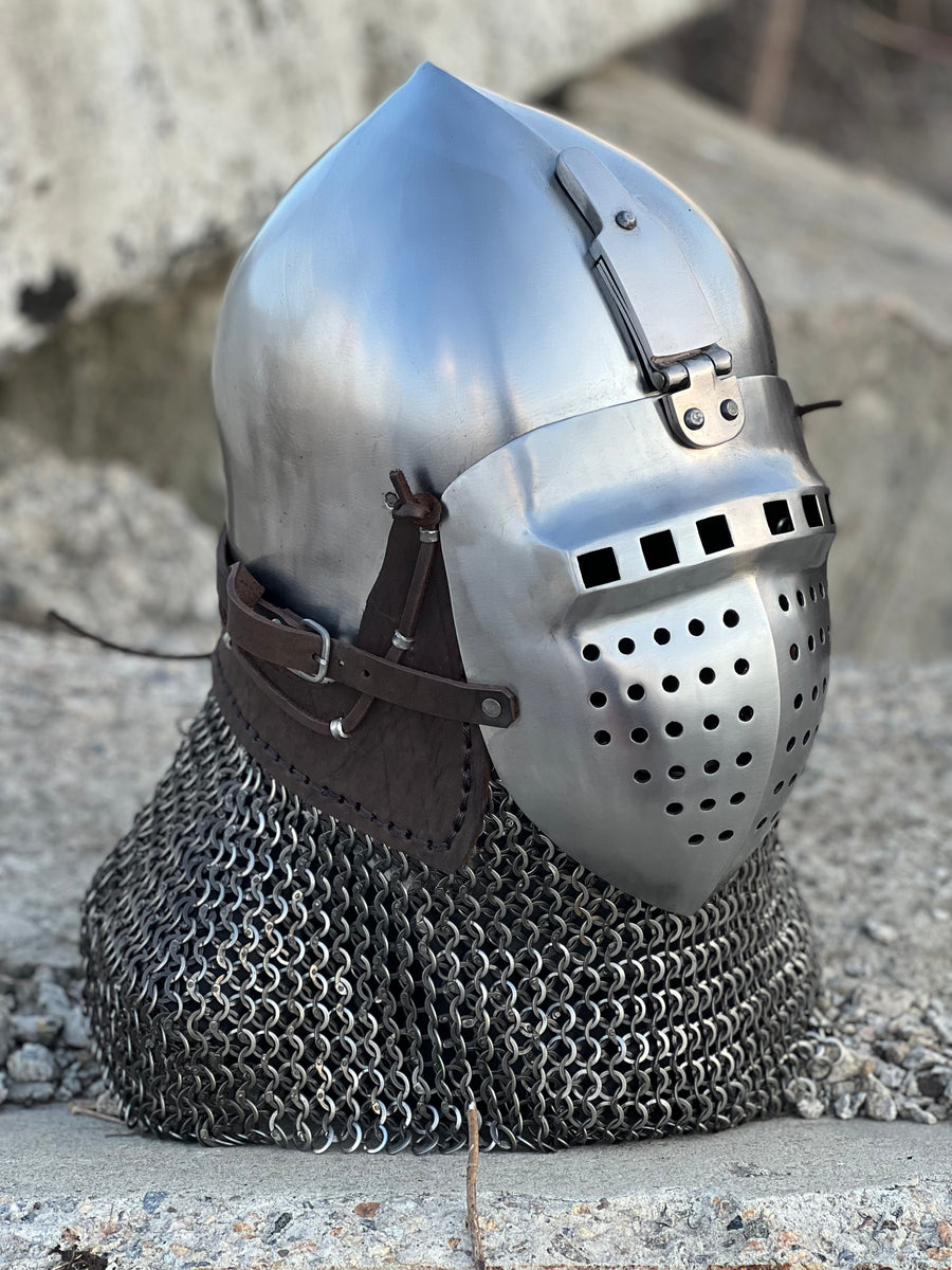 Europe klapvisor bascinet(tempered steel set) – Master Uley