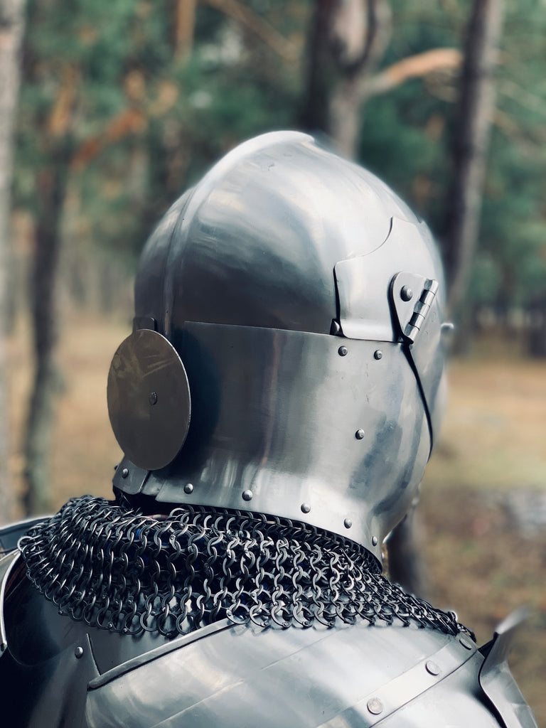 Milan armet “Flemish Knight” for jousting (tempered) – Master Uley