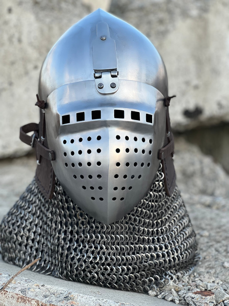 Europe klapvisor bascinet(tempered steel set) – Master Uley