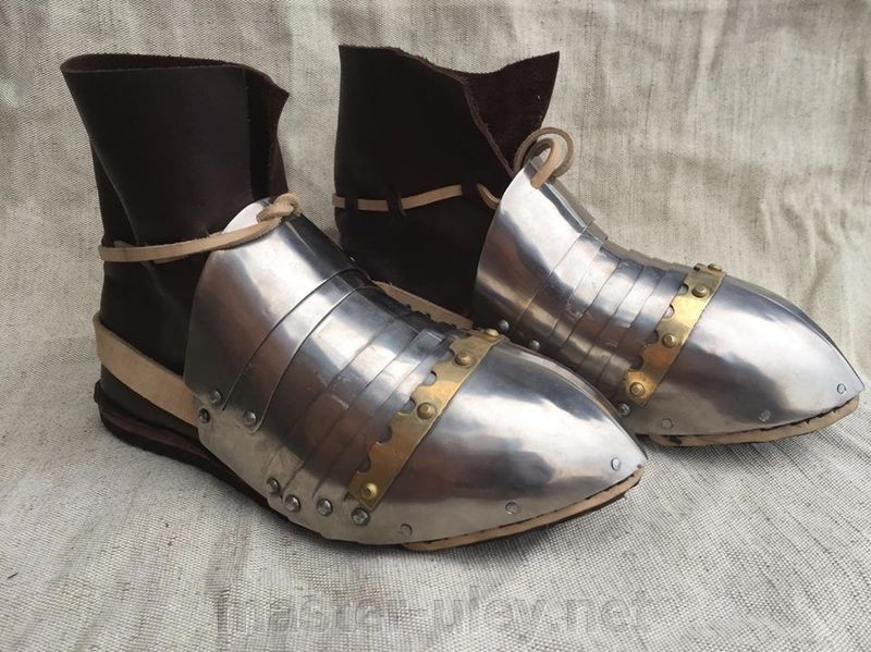 Titanium sabatons with leather boots (fixed construction) – Master Uley